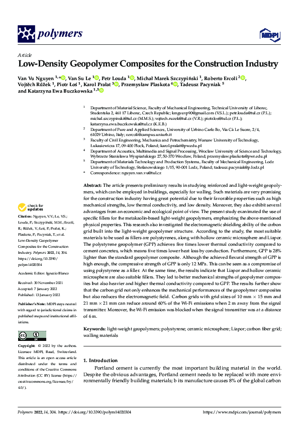(PDF) Low-Density Geopolymer Composites for the Construction Industry