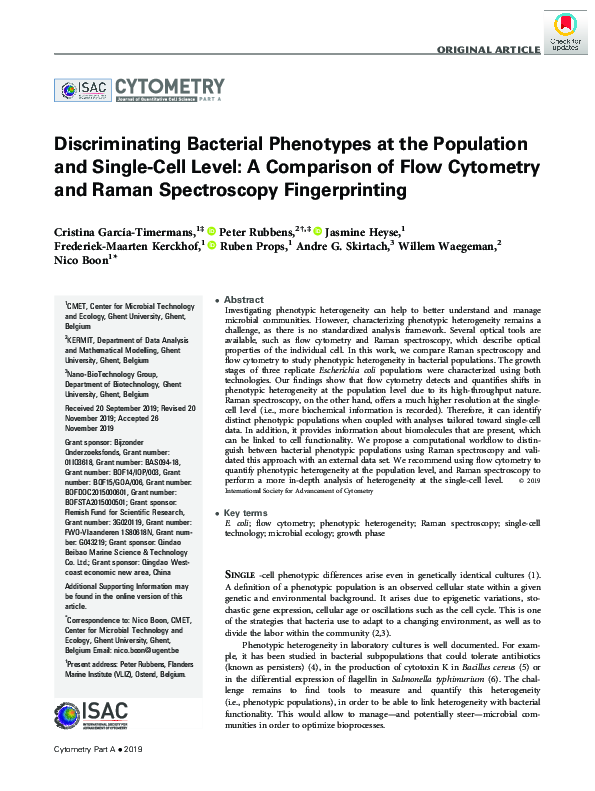 (PDF) Discriminating Bacterial Phenotypes at the Population and Single ...