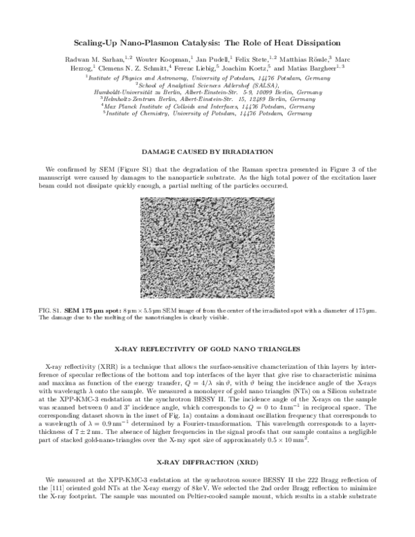(PDF) Scaling-Up Nano-Plasmon Catalysis: The Role of Heat Dissipation