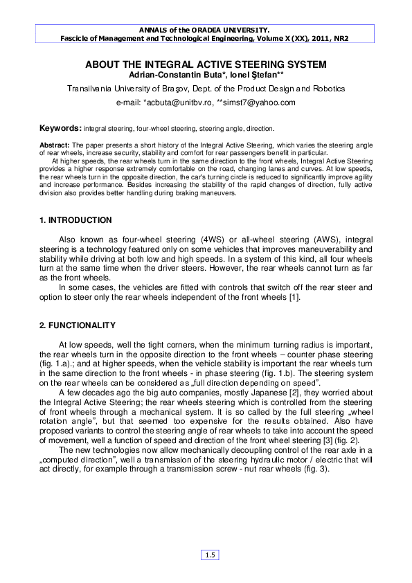 (PDF) About the Integral Active Steering System