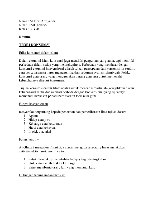(PDF) TEORI KONSUMSI