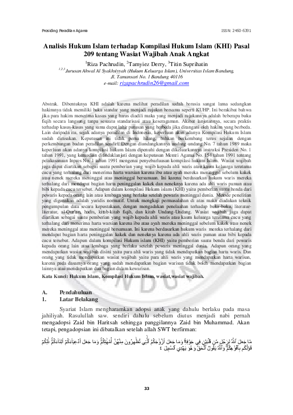(PDF) Analysis of the Islamic Law against Article 209 of the Compilation of Islamic Law (KHI) on ...