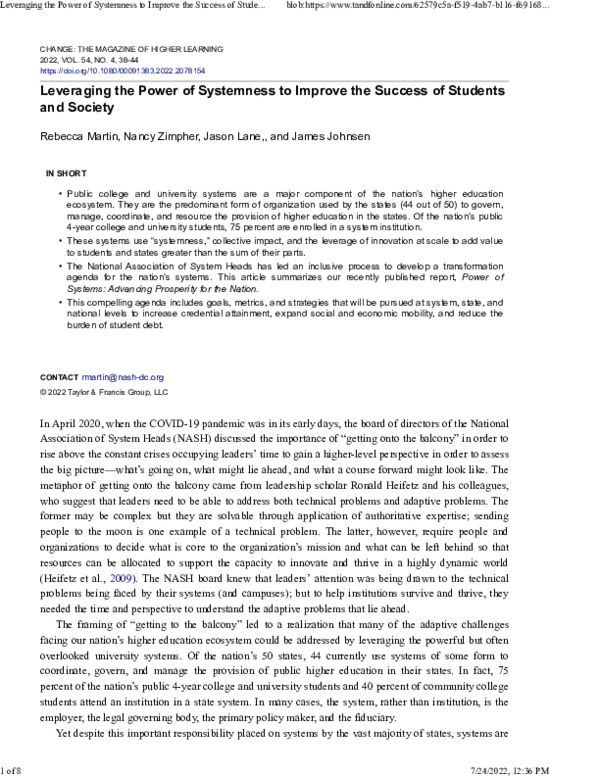 (PDF) Leveraging the Power of Systemness to Improve the Success of ...