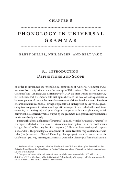 (PDF) Phonology in Universal Grammar