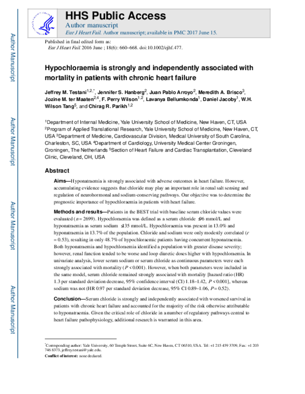 (PDF) Hypochloraemia is strongly and independently associated with ...