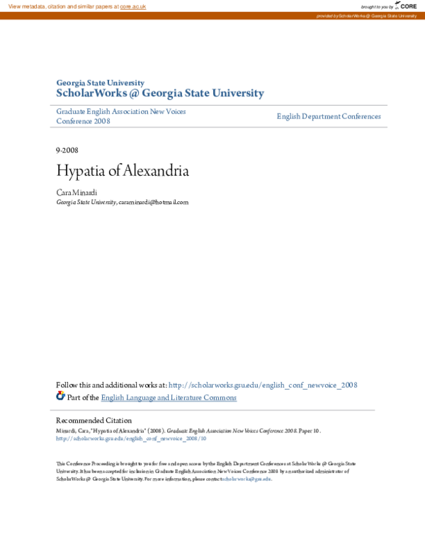 (PDF) Hypatia of Alexandria