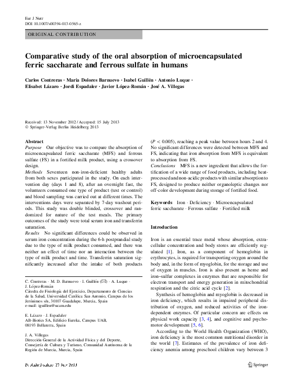 (PDF) Comparative study of the oral absorption of microencapsulated ...