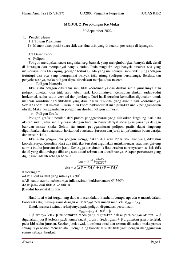 (PDF) Laporan Praktikum Perpetaan - Perpotongan Ke Muka