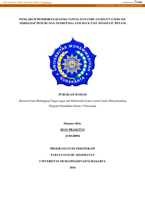 (PDF) Pengaruh Pemberian Kinesio Taping Dan Core Stability ...