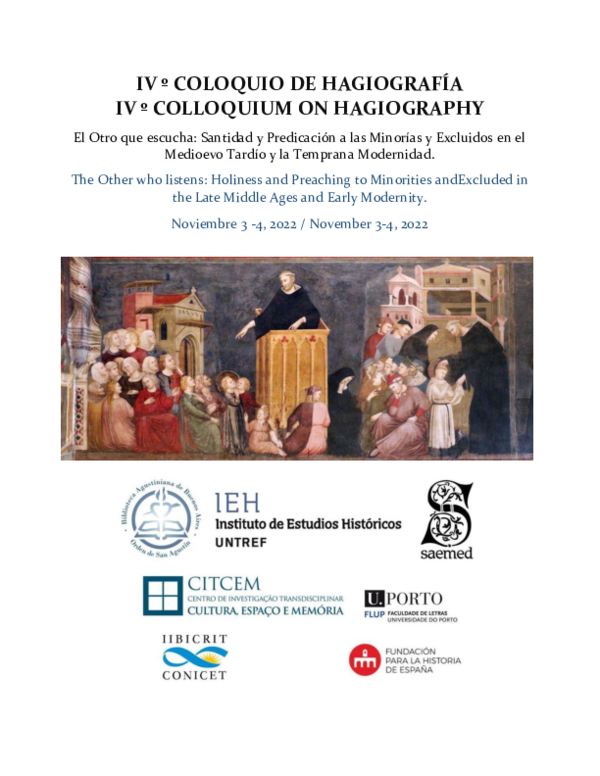 (PDF) IV º COLOQUIO DE HAGIOGRAFÍA IV º COLLOQUIUM ON HAGIOGRAPHY
