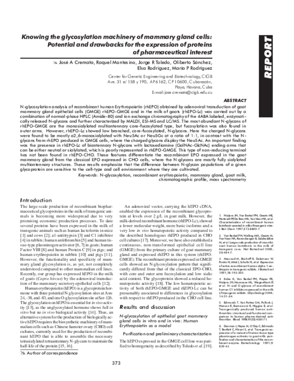 (PDF) Glicosilación en células de glándula mamaria: potencialidades y ...