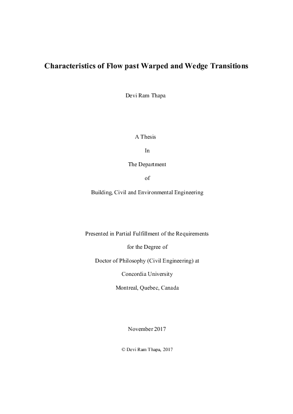(PDF) Characteristics of Flow past Warped and Wedge Transitions