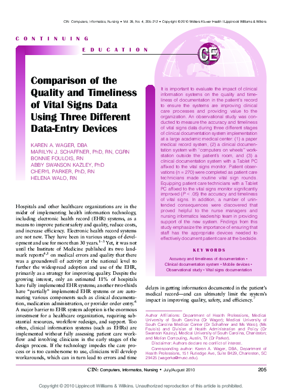 (PDF) Comparison of the Quality and Timeliness of Vital Signs Data ...