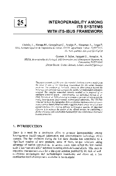 (PDF) Interoperability Among Its Systems with Its-Ibus Framework