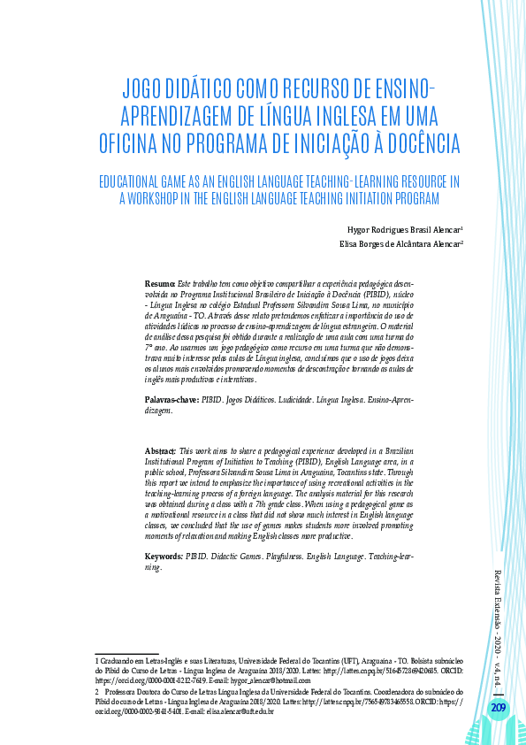 (PDF) Jogo Didático Como Recurso De Ensino-Aprendizagem De Língua ...