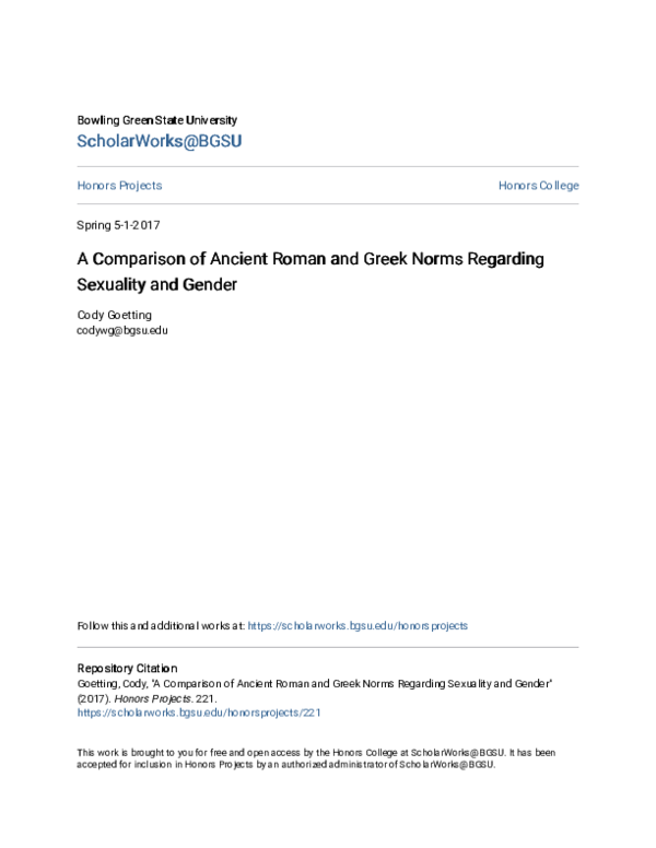 (PDF) A Comparison of Ancient Roman and Greek Norms Regarding Sexuality ...