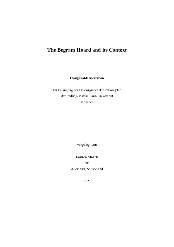 (PDF) (2021) The Begram Hoard and its Context. PhD diss., Ludwig ...