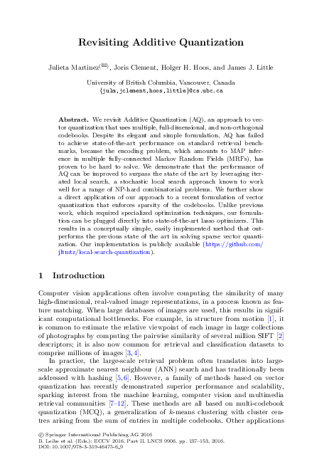 (PDF) Revisiting Additive Quantization