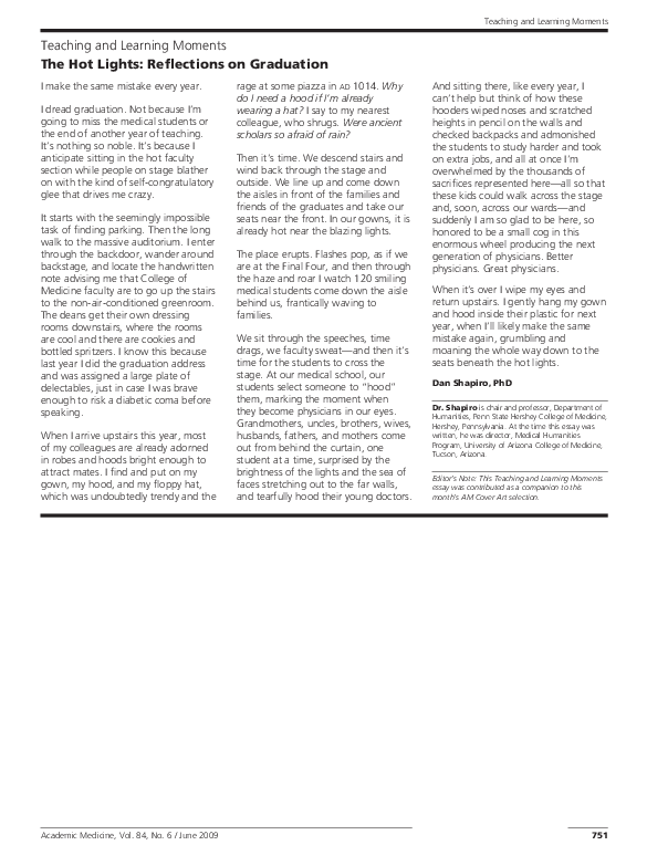 (PDF) The Hot Lights: Reflections on Graduation