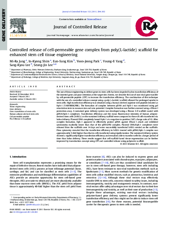 (PDF) Controlled release of cell-permeable gene complex from poly(L ...