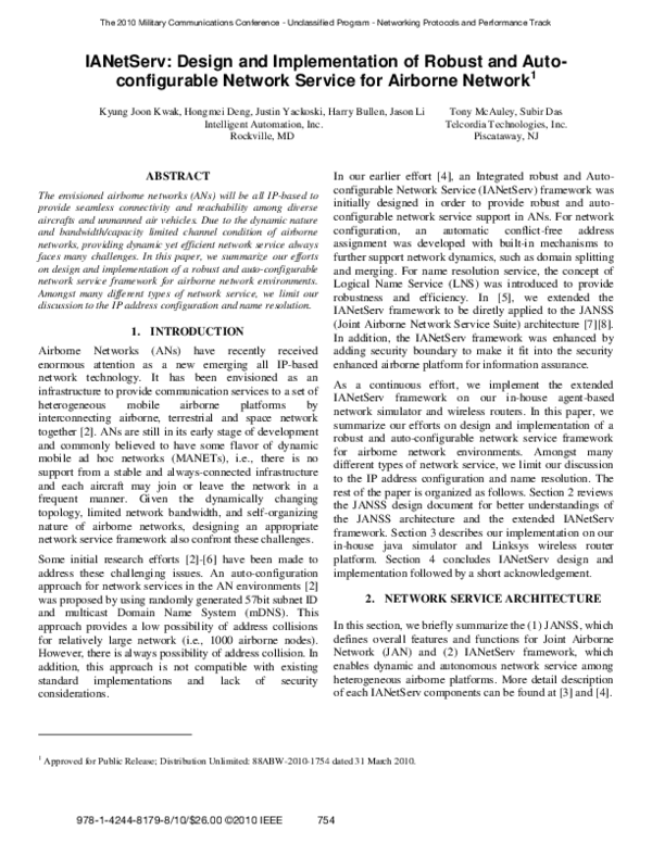 (PDF) IANetServ: Design and implementation of robust and auto-configurable network service for ...