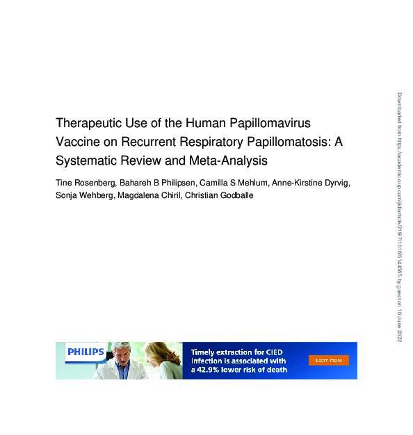(PDF) Therapeutic Use of the Human Papillomavirus Vaccine on Recurrent ...
