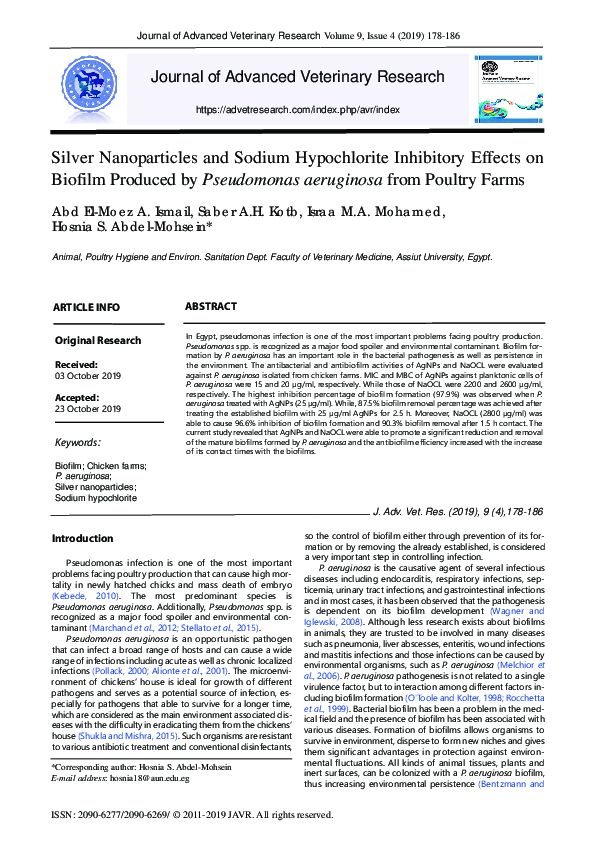 (PDF) Silver Nanoparticles and Sodium Hypochlorite Inhibitory Effects on Biofilm Produced by ...