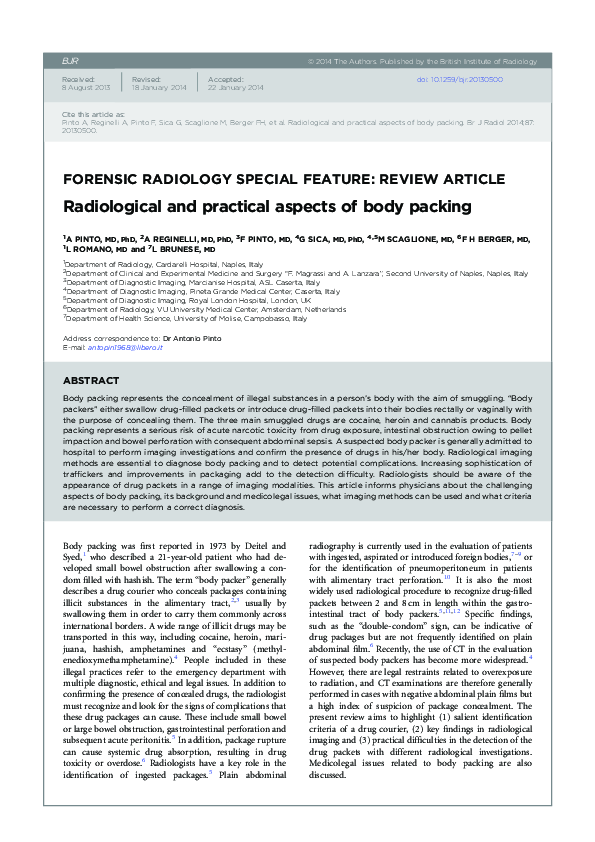(PDF) FORENSIC RADIOLOGY SPECIAL FEATURE: REVIEW ARTICLE Radiological ...