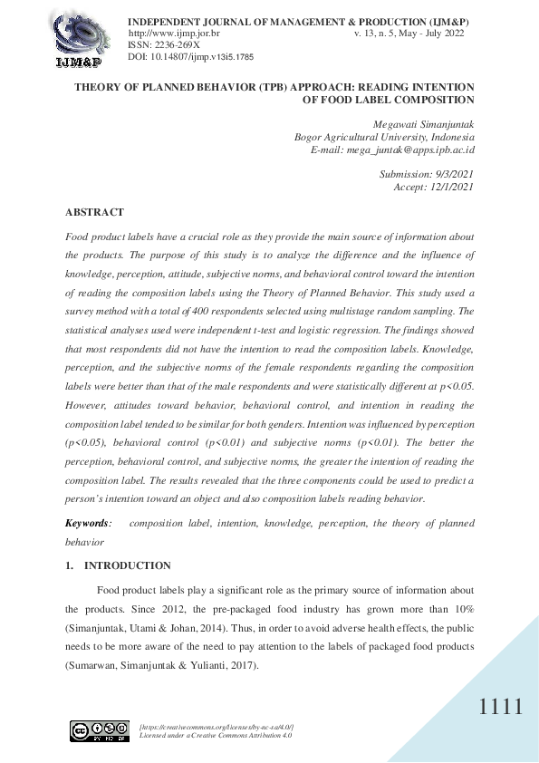 (PDF) Theory of Planned Behavior (TPB) approach: reading intention of ...