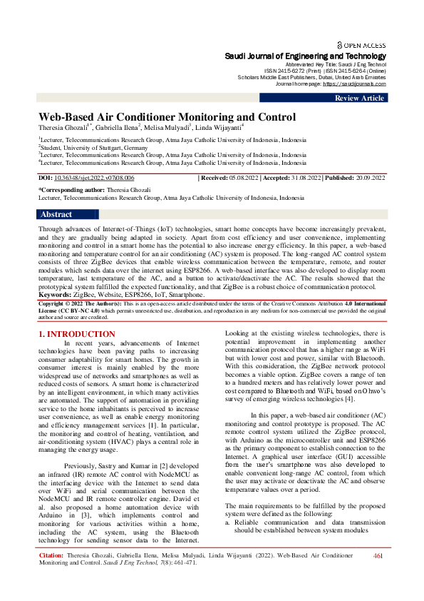 (PDF) Web-Based Air Conditioner Monitoring and Control