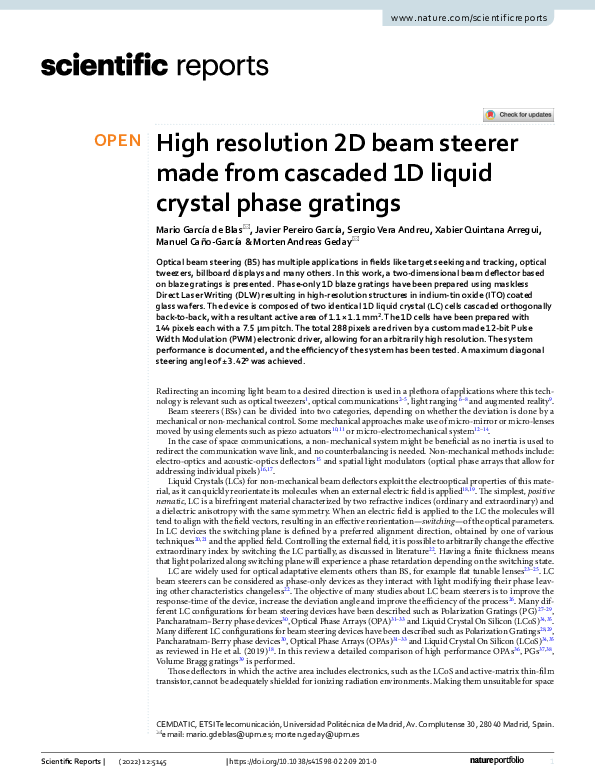 (PDF) High resolution 2D beam steerer made from cascaded 1D liquid ...