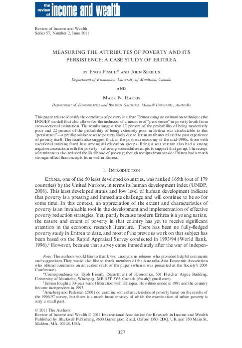 (PDF) roiw_434 327..344 MEASURING THE ATTRIBUTES OF POVERTY AND ITS ...