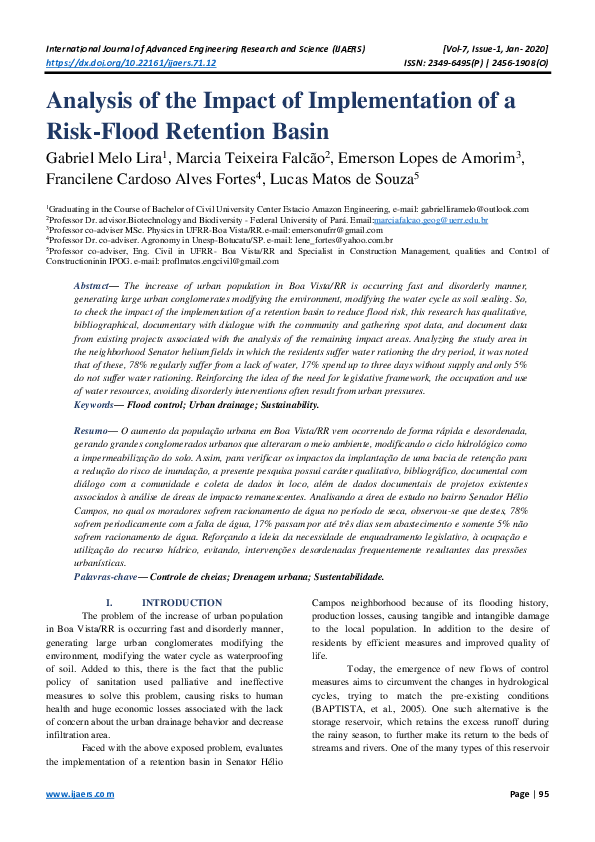 (PDF) Analysis of the Impact of Implementation of a Risk-Flood Retention Basin