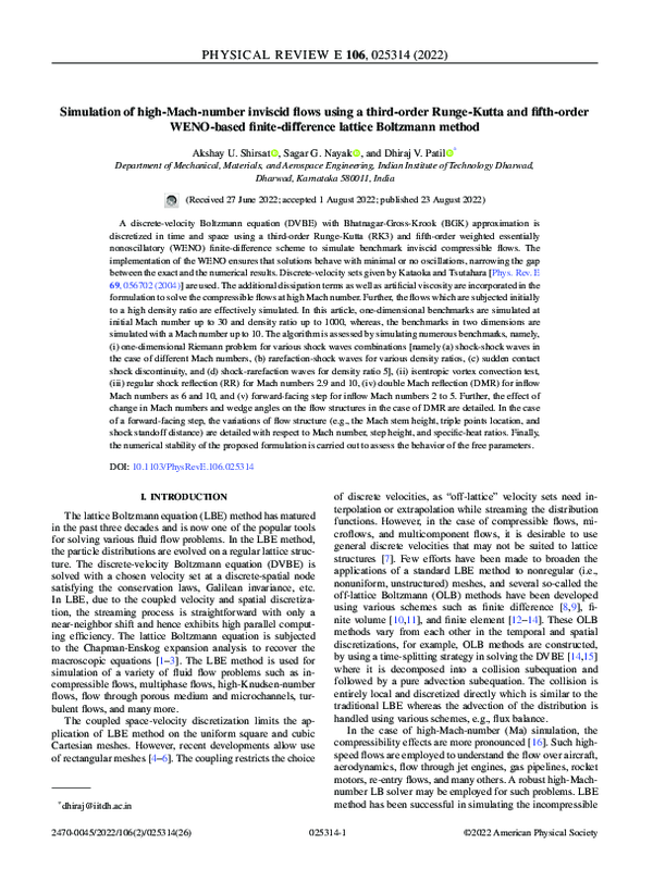 Pdf Simulation Of High Mach Number Inviscid Flows Using A Third Order