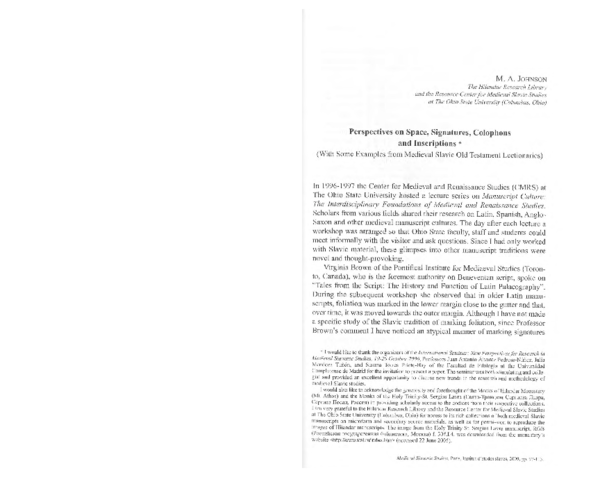 (PDF) Perspectives on Space, Signatures, Colophons and Inscriptions ...