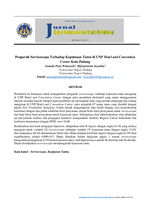 (PDF) Pengaruh Servicescape Terhadap Kepuasan Tamu di UNP Hotel and ...