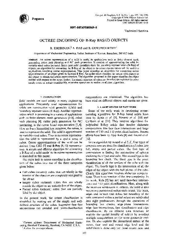 (PDF) Octree encoding of B-rep based objects | Balan Gurumoorthy ...