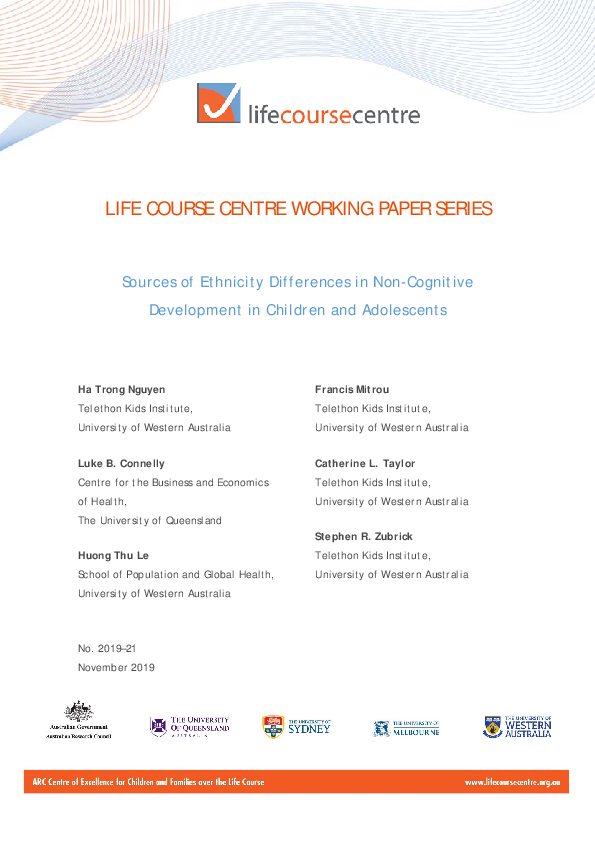 (PDF) LIFE COURSE CENTRE WORKING PAPER SERIES Sources of Ethnicity ...