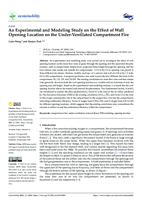 (PDF) An Experimental and Modeling Study on the Effect of Wall Opening Location on the Under ...