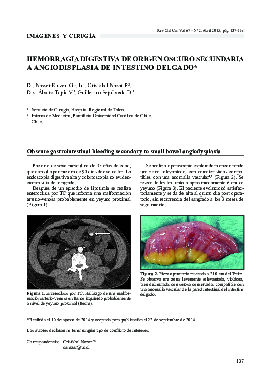 (PDF) Hemorragia Digestiva De Origen Oscuro Secundaria a Angiodisplasia ...