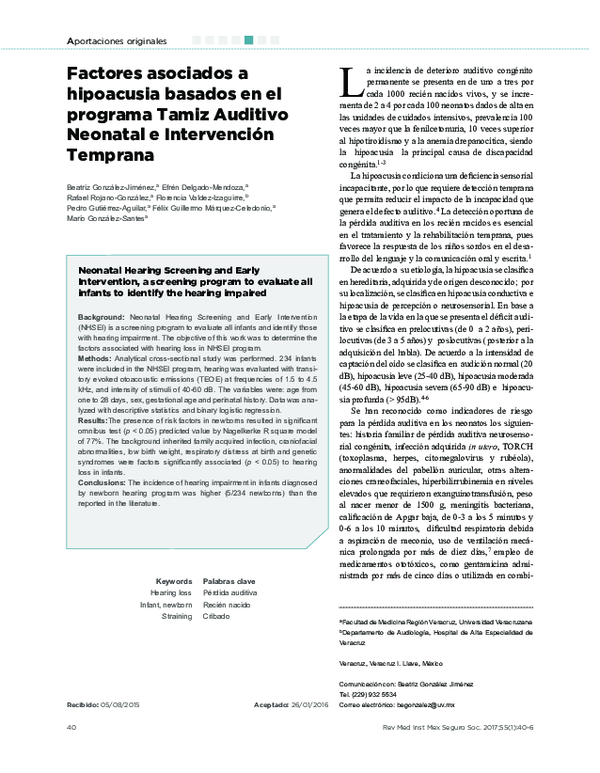 (PDF) [Neonatal Hearing Screening and Early Intervention, a screening ...