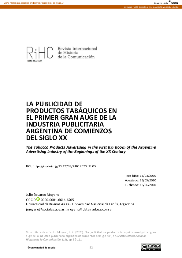 (PDF) The Tobacco Products Advertising in the First Big Boom of the ...