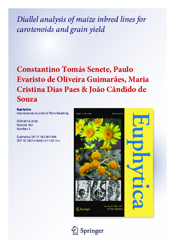 (PDF) Diallel analysis of maize inbred lines for carotenoids and grain ...