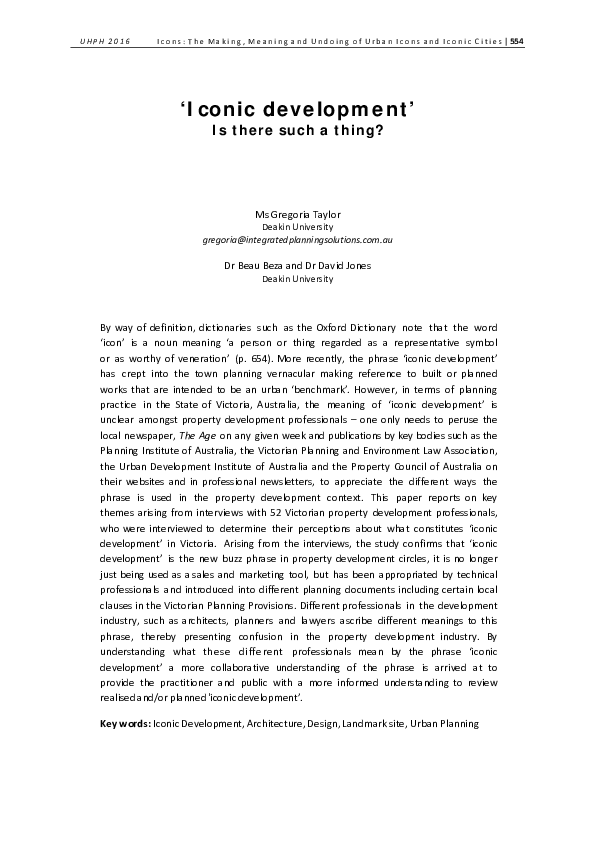 (PDF) Iconic development': is there such a thing?