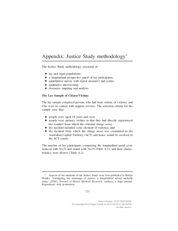 (PDF) Appendix: Justice Study methodology
