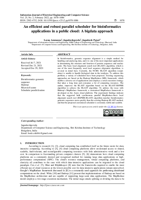 Pdf An Efficient And Robust Parallel Scheduler For Bioinformatics Applications In A Public