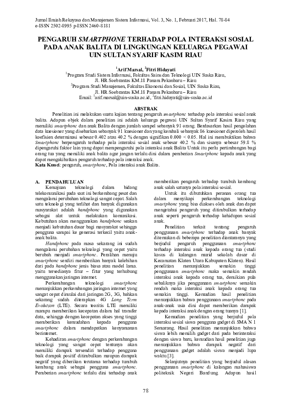 (PDF) Pengaruh Smartphone Terhadap Pola Interaksi Sosial Pada Anak Balita DI Lingkungan Keluarga ...