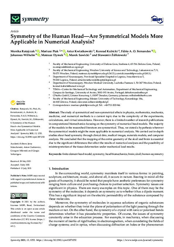 (PDF) Symmetry of the Human Head - Are Symmetrical Models More ...