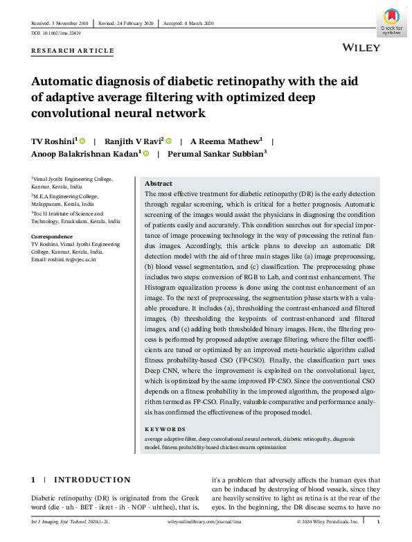 (PDF) Automatic diagnosis of diabetic retinopathy with the aid of adaptive average filtering ...