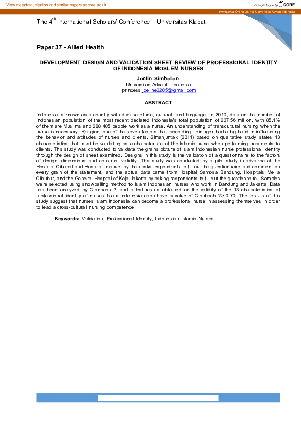 (PDF) Development Design and Validation Sheet Review of Professional ...